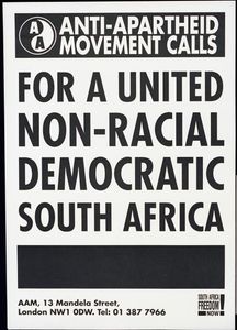 Anti-apartheid Movement calls for a united non-racial democratic South ...