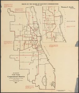 Map showing Cook County congressional districts lying wholly or partly ...